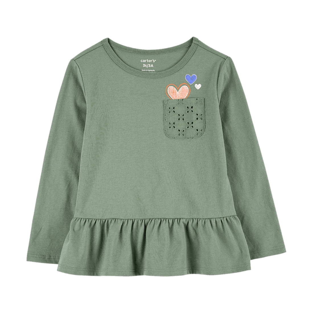 Camiseta Manga Larga Verde Niñas - Carter'S Carters - Pepe Ganga - Pepe ...