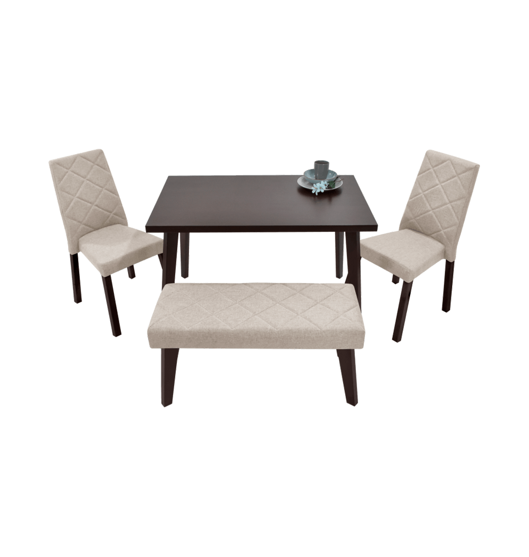 Comedor 4 Puestos Liverpool Y Butaco En Tela Poliéster Beige - Hogar ...