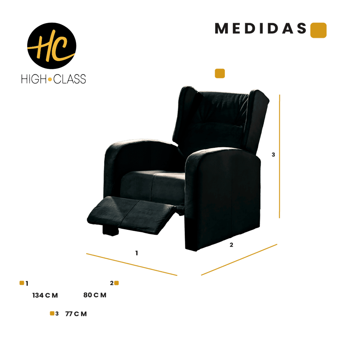 Silla Reclinomatic Apolo Negro - High Class High Class - Pepe Ganga ...